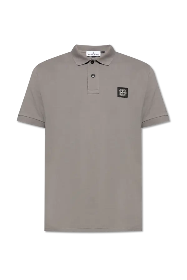 Stone Island Polo With Logo - Grey