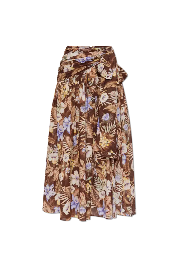 Zimmermann Floral Motif Maxi Skirt - Brown