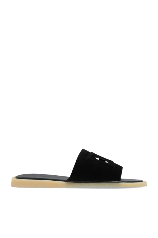 Dolce & Gabbana Suede Slides - Black