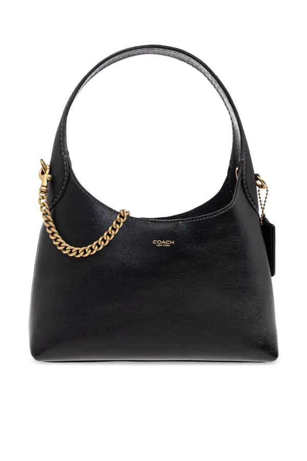 Coach Handbag With Detachable Chain - Black