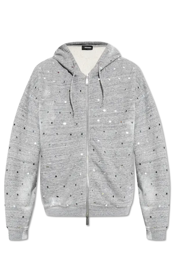 Dsquared2 Cotton Hoodie With Zipper Detail