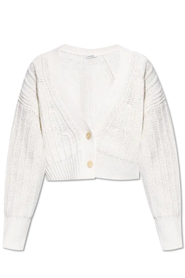 Max Mara Stelvio Linen-cotton Knit Cardigan - White