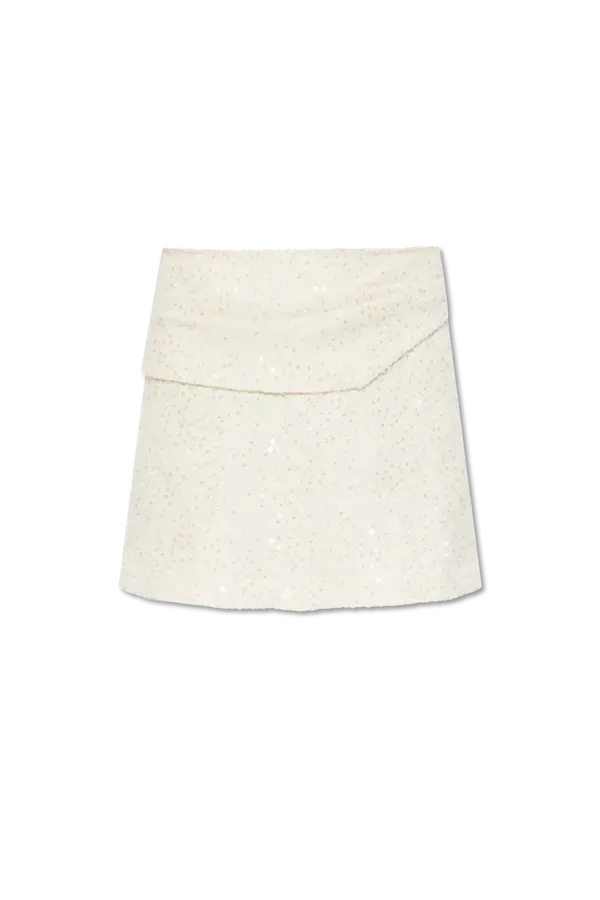 IRO PARIS Assil Sequin Bouclé Mini Skirt - Cream