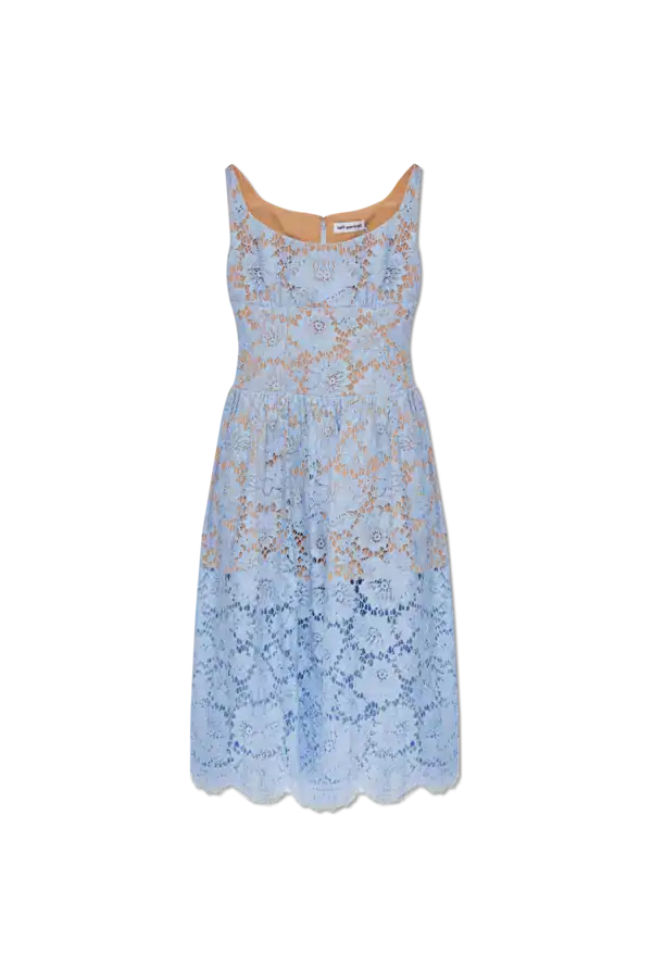 Self-Portrait Lace Dress - Light Blue - 50% Off | Editorialist