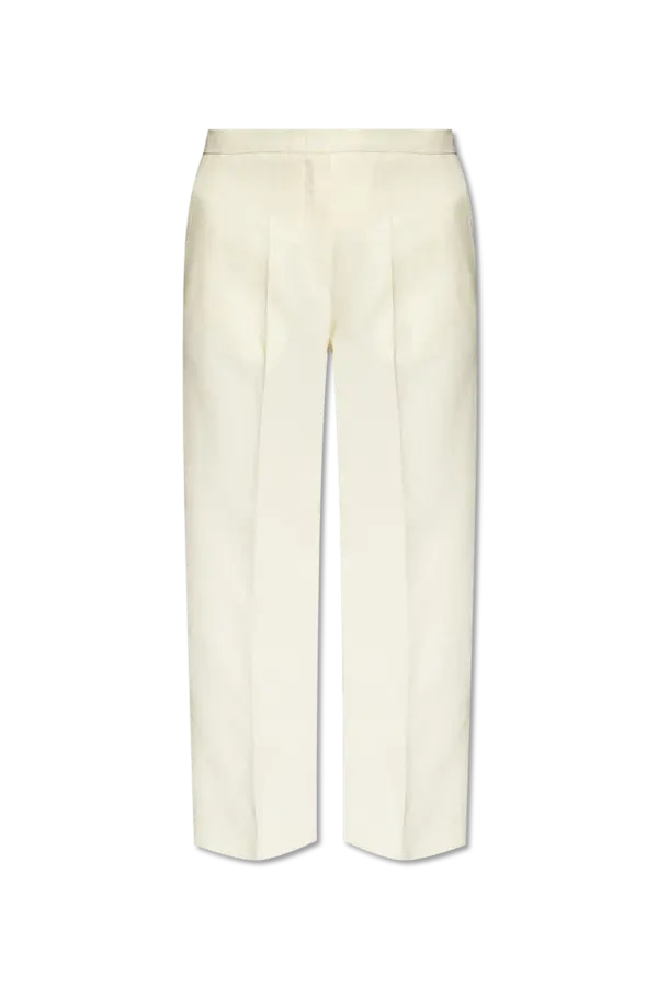 Fabiana Filippi Pleat-front Linen Blend Trousers - Cream
