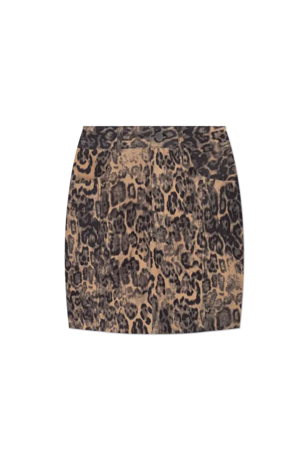 GESTUZ Leane Animal Print Lamb Leather Mini Skirt