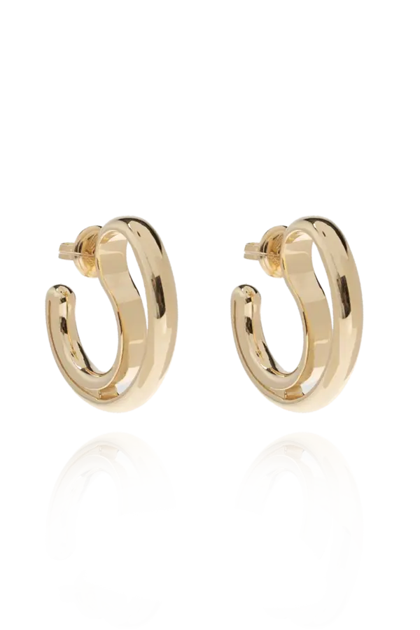 Bottega Veneta 18k Plated Hoop Earrings