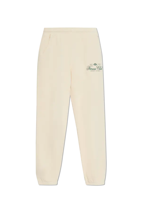 SPORTY & RICH Wall Street Collection Sweatpants - Cream