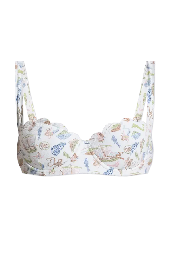 Marysia Scalloped Bikini Top - White