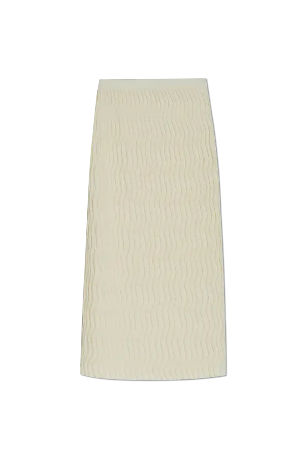 Bottega Veneta Wool Midi Skirt - Cream