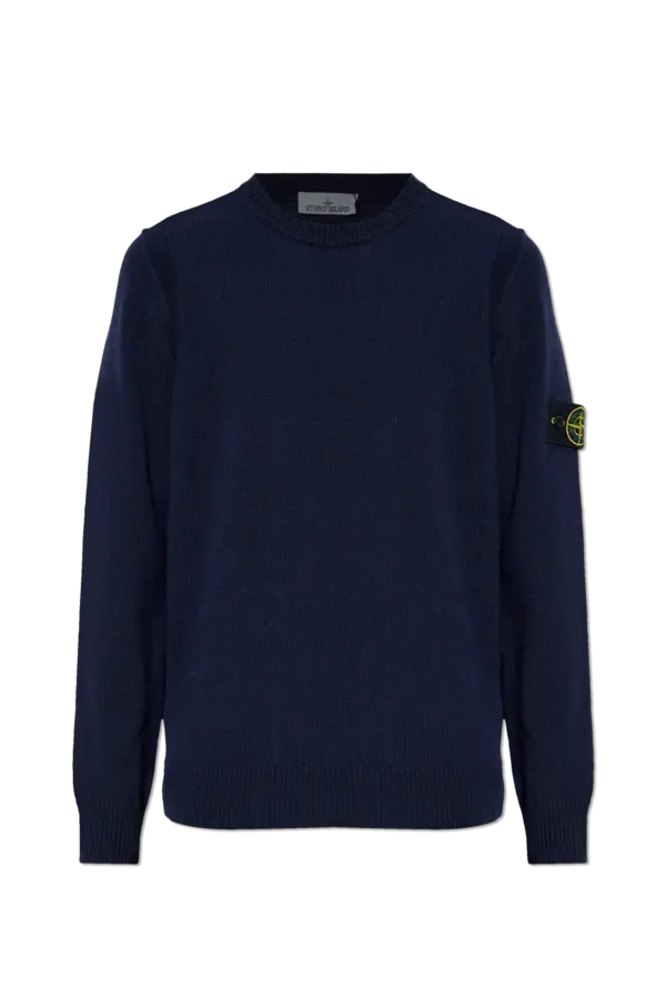 Stone Island Logo Sweater - Navy Blue