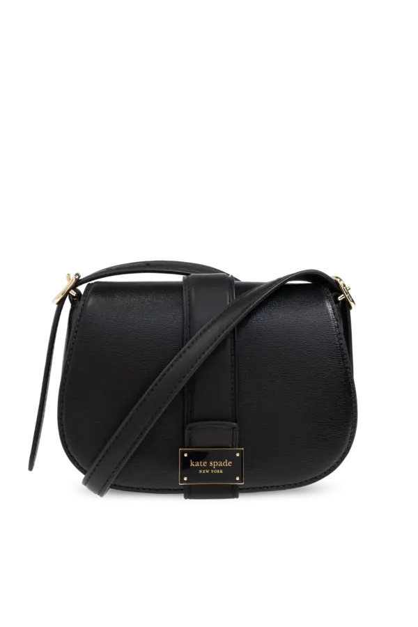 Kate Spade New York Crescent Shoulder Bag In Cowhide Leather With Gold Tone Hardware - Black
