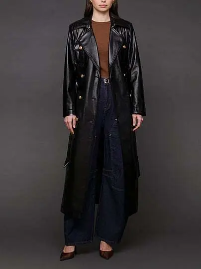 Victoria's Secret Avec Les Filles Belted Utility Trench Coat - Black