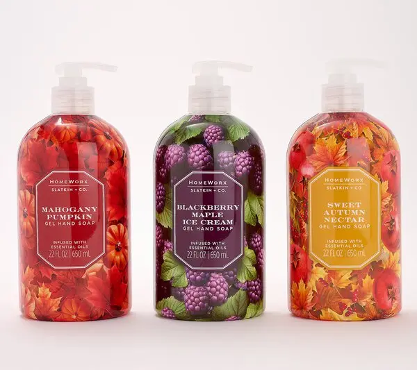 HOMEWORX BY SLATKIN + CO. As Is S/3 22oz Gel Soap Orchard