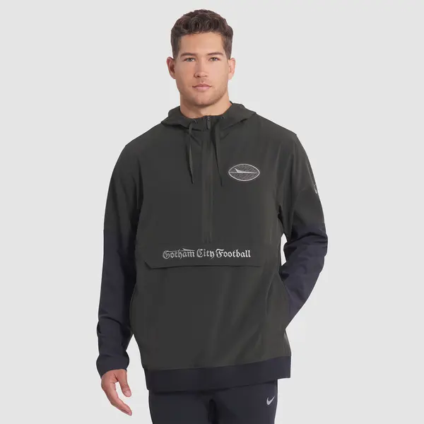 Nike New York Jets Rivalries Collection Sideline Anorak Nfl 1/2-zip Hooded Jacket - Green