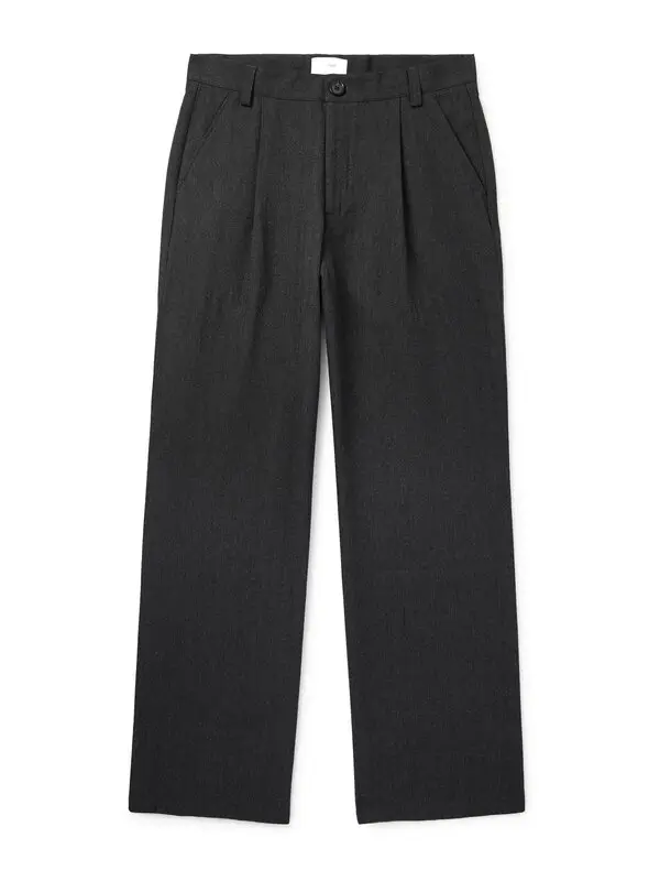 Oliver Spencer Orsman Wide-leg Herringbone Trousers