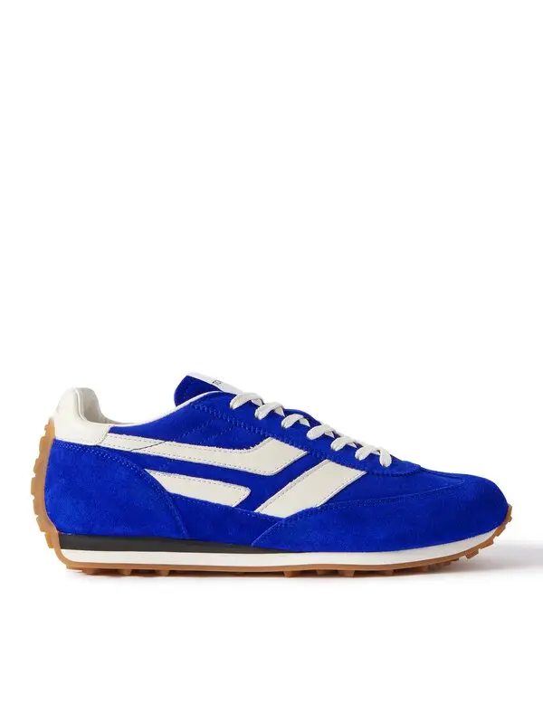 TOM FORD Mick Leather-trimmed Suede Sneakers - Blue