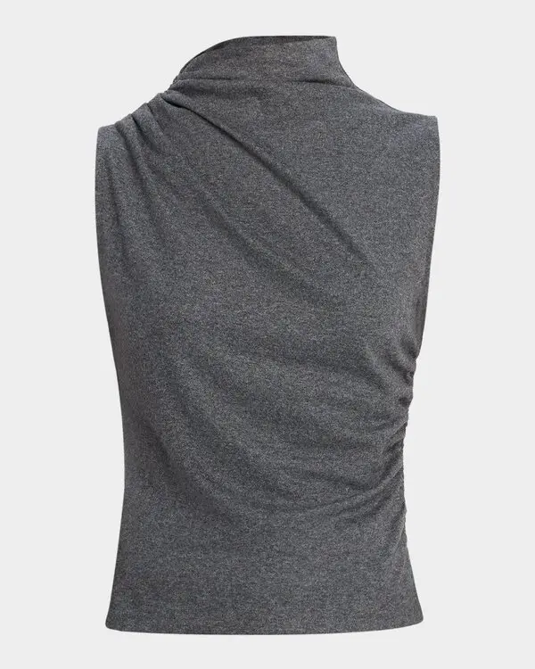 Veronica Beard Mylie Mock-neck Tank Top - Medium Hea