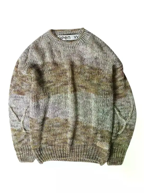 OPEN YY Striped Speckled Sweater