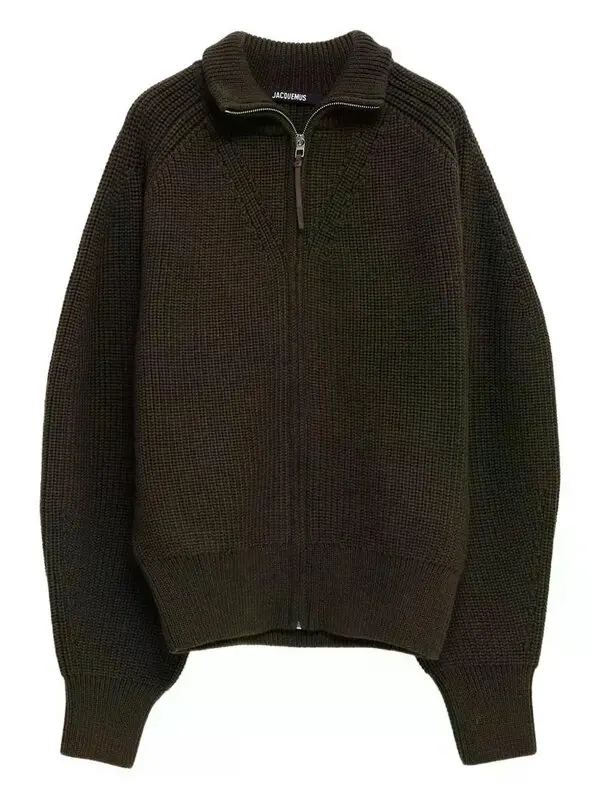 Jacquemus Zip-front Ribbed Cardigan - Green