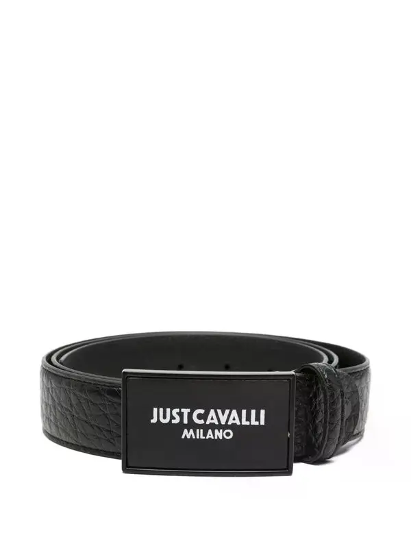 Just Cavalli Logo-plaque Leather Belt - Black
