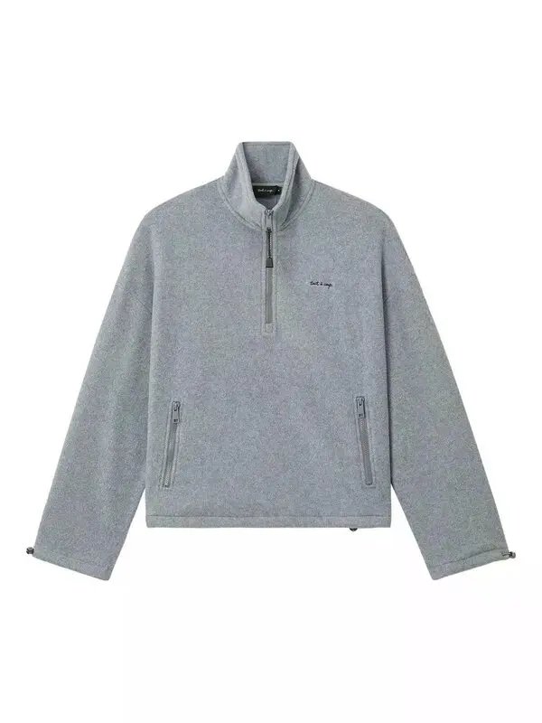 TOUT A COUP Half-zip Fleece Sweatshirt - Grey