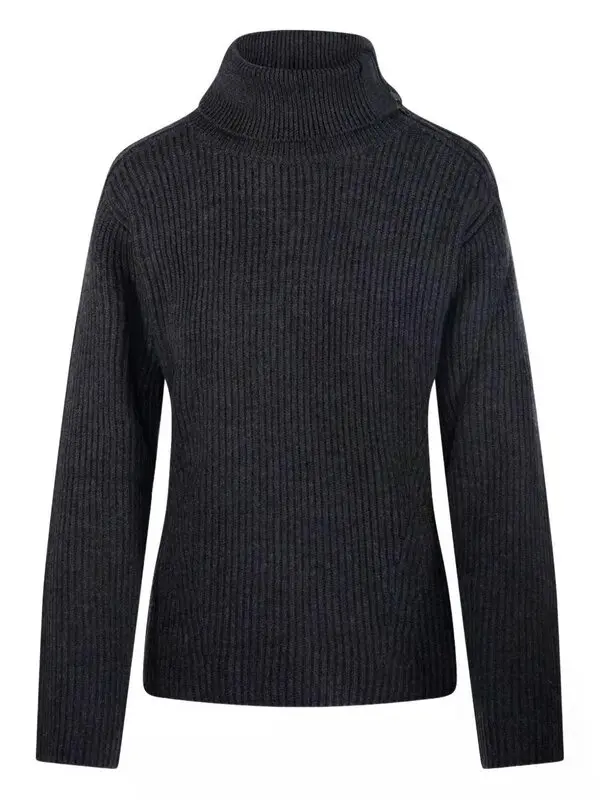 P.a.r.o.s.h Zip-detail Ribbed Turtleneck Sweater - Grey