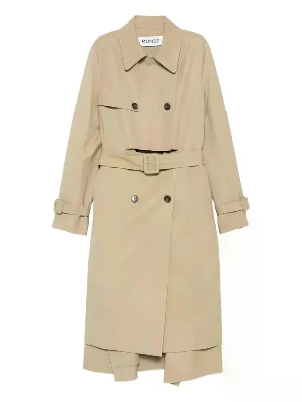 Monse Double-breasted Frayed-hem Trench Coat