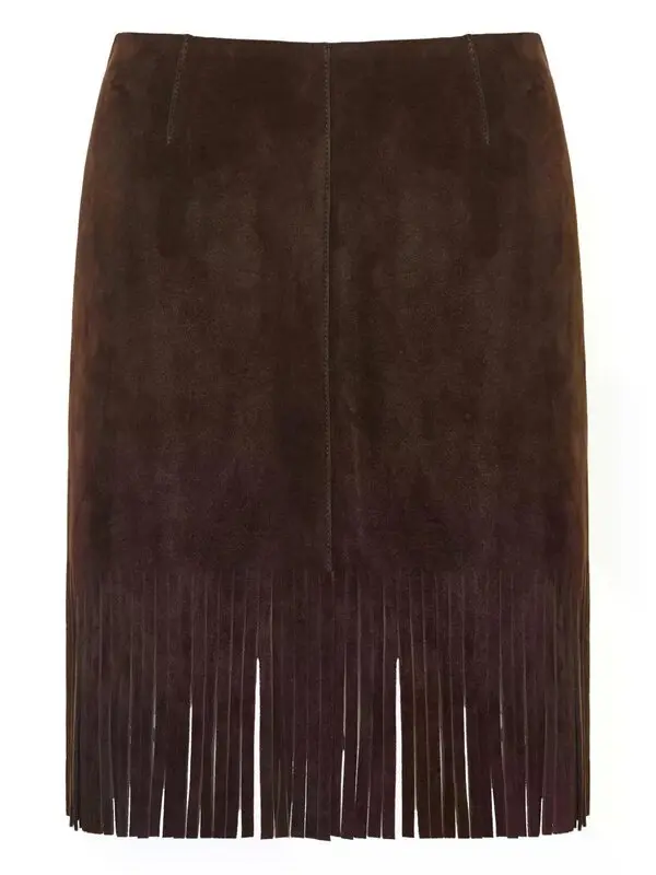 Etro Fringe Suede Skirt