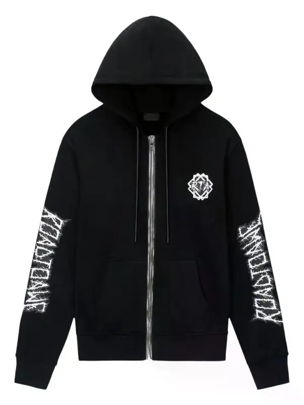 RtA Zip-fastening Graphic-print Hoodie