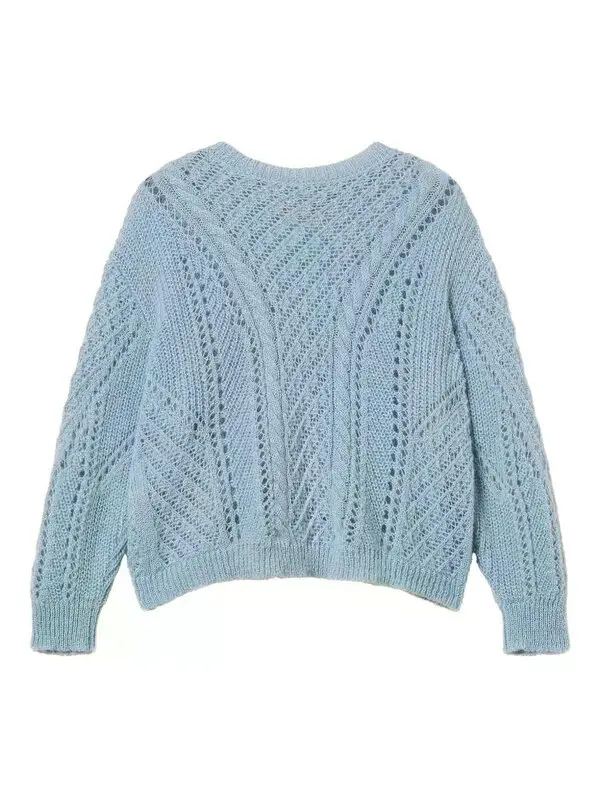 TWINSET Cable-knit Open-work Sweater - Blue