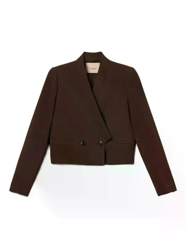 TWINSET Double-breasted Cropped Blazer