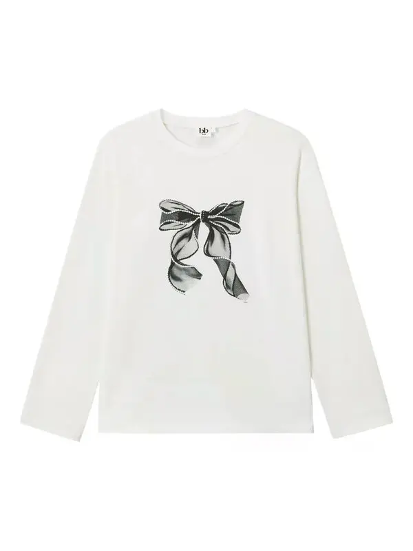 B+AB Bow Print Sweatshirt - Neutrals