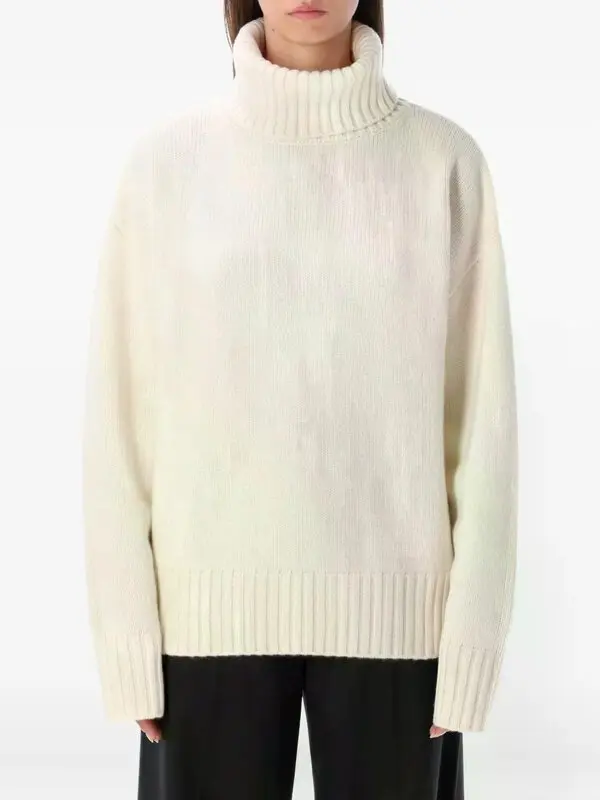 RHEA Ribbed-hem Turtleneck Sweater - Neutrals