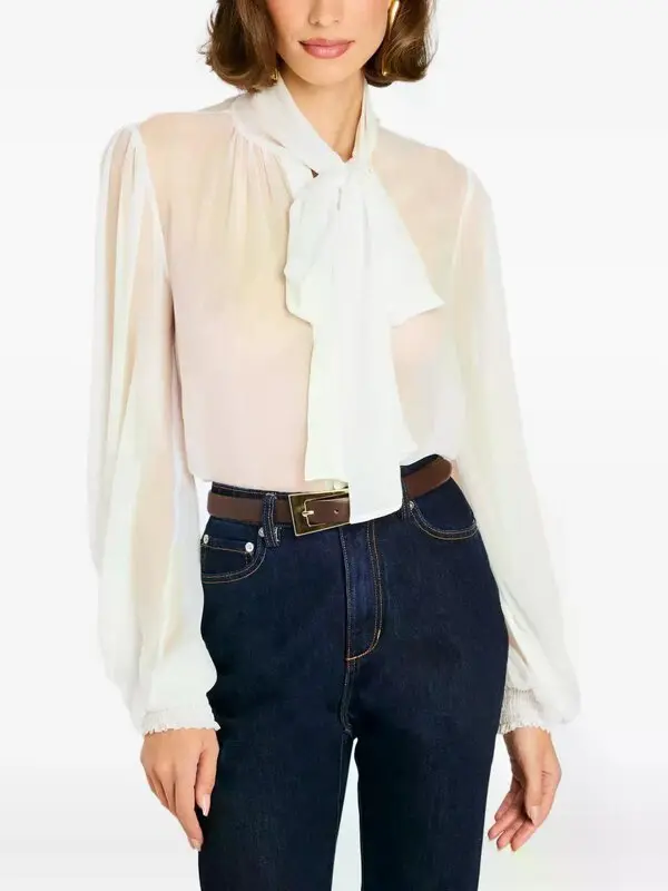 Retrofete Hasli Silk Chiffon Neck-tie Blouse