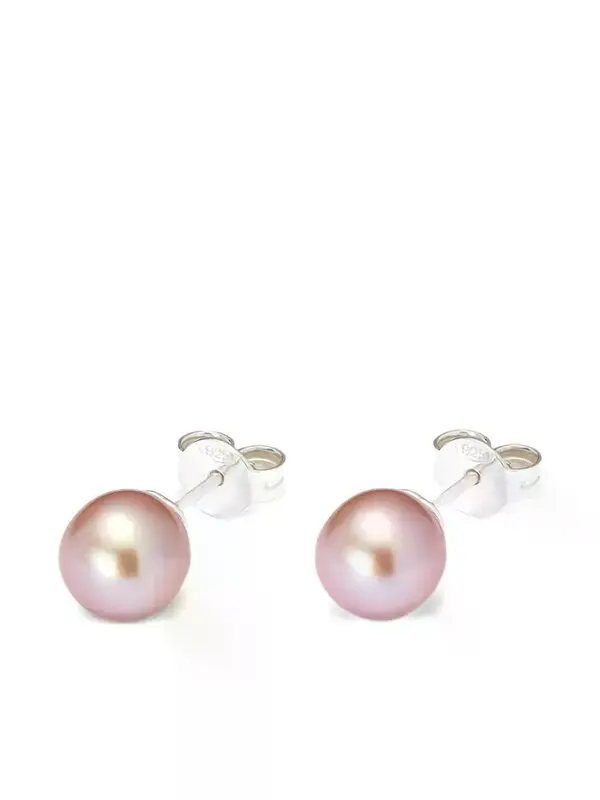 HATTON LABS Pearl Stud Earrings - Silver