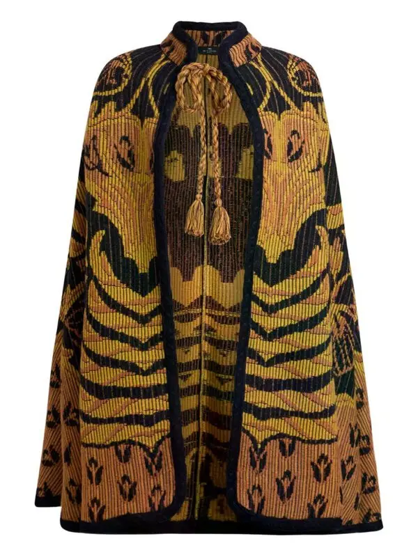 Etro Jacquard Pattern Cape - Yellow