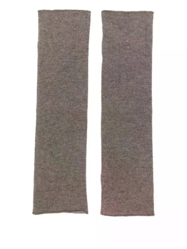 LISA YANG Knitted Fingerless Gloves - Brown