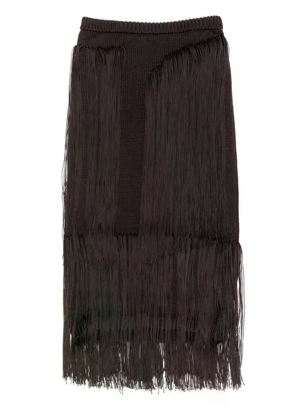 Bimba Y Lola Fringe Layered Skirt