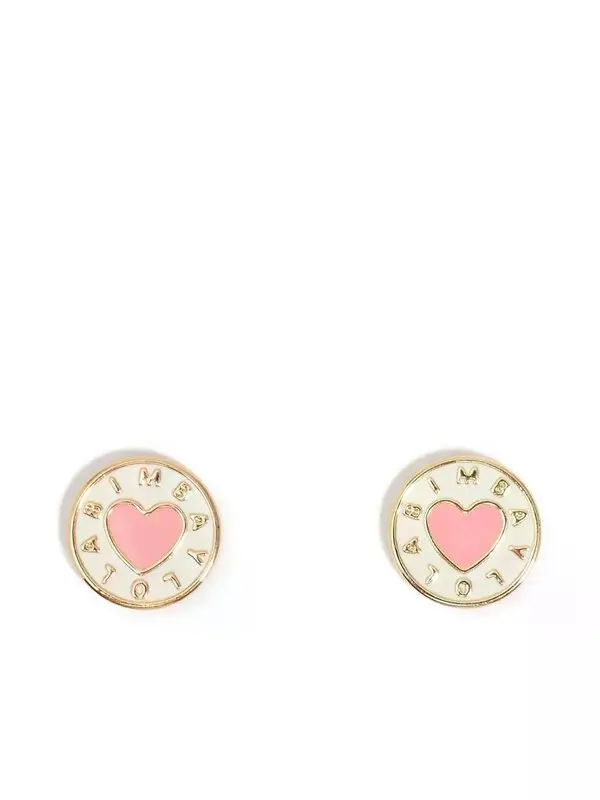 Bimba Y Lola Heart Enamel Earrings - Gold