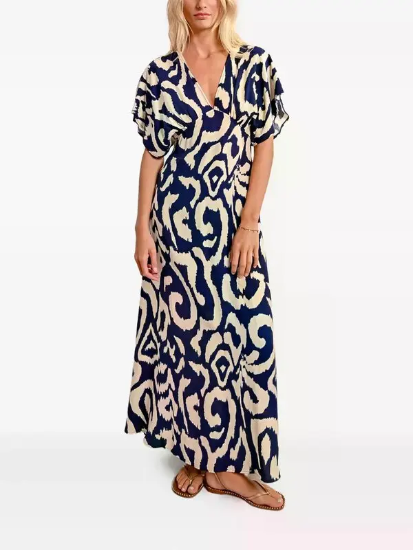 MOLLY BRACKEN Abstract-print V-neck Dress