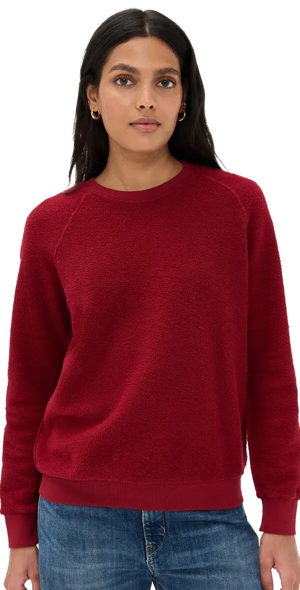 PERFECTWHITETEE Inside Out Fleece Long Sleeve Shrunken Crewneck Sweatshirt