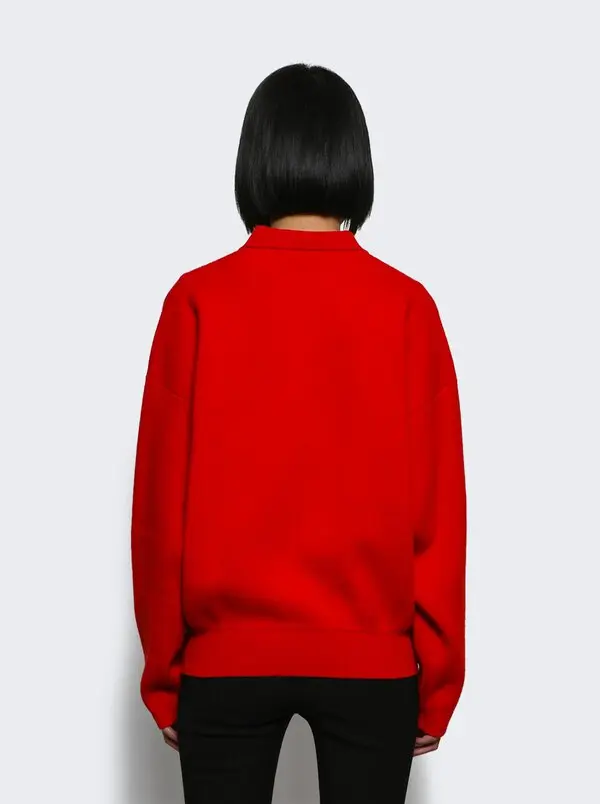 Jacquemus Wool-cashmere Blend Polo Sweater - Red