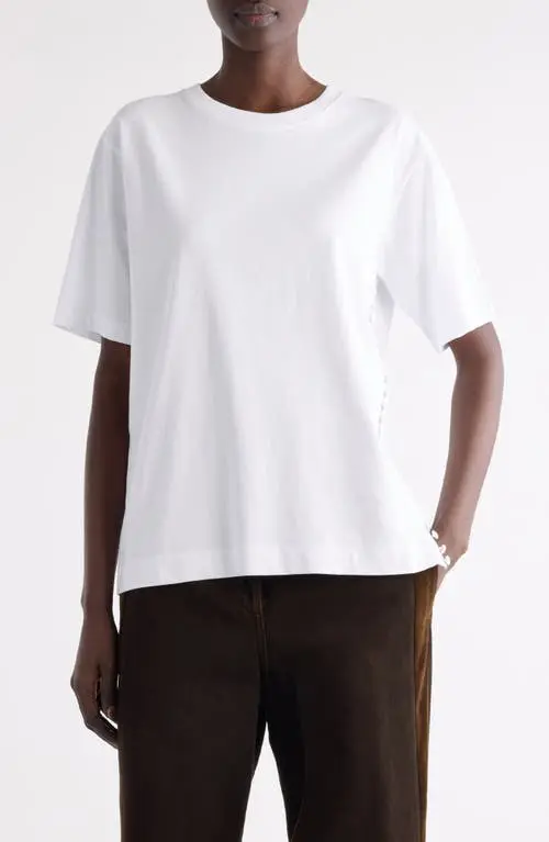 Dries Van Noten Heydu Side Button Cotton T-shirt - White