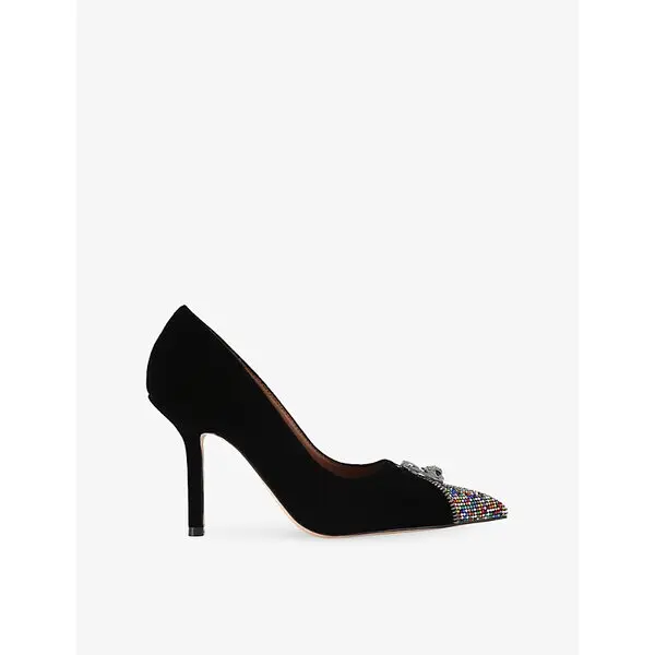 Kurt Geiger Suede Courts With Zip And Crystal Embellishment - Blk/other