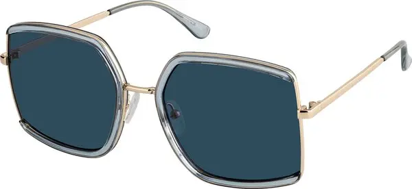 Zenni Stainless Steel Oval Sunglasses - Gray