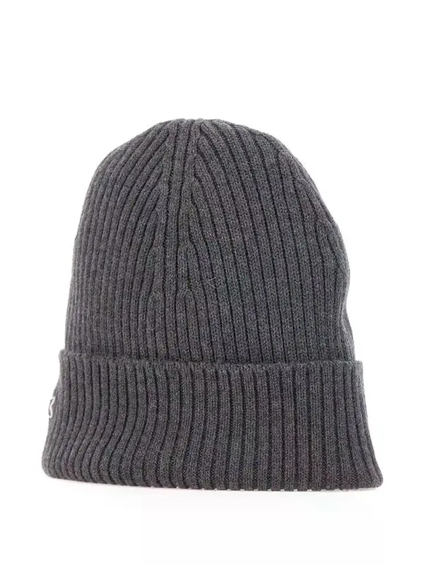 Lacoste Ribbed Logo-patch Beanie - Grey