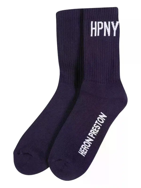 Heron Preston Hpny Logo Socks - Blue
