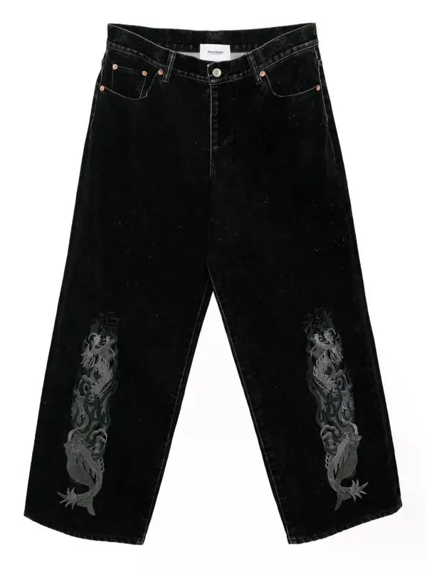 DOUBLET Embroidered Flocked Jeans