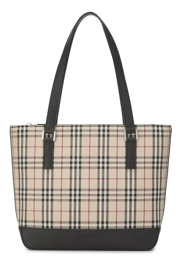 Burberry Check Jacquard Zip Tote